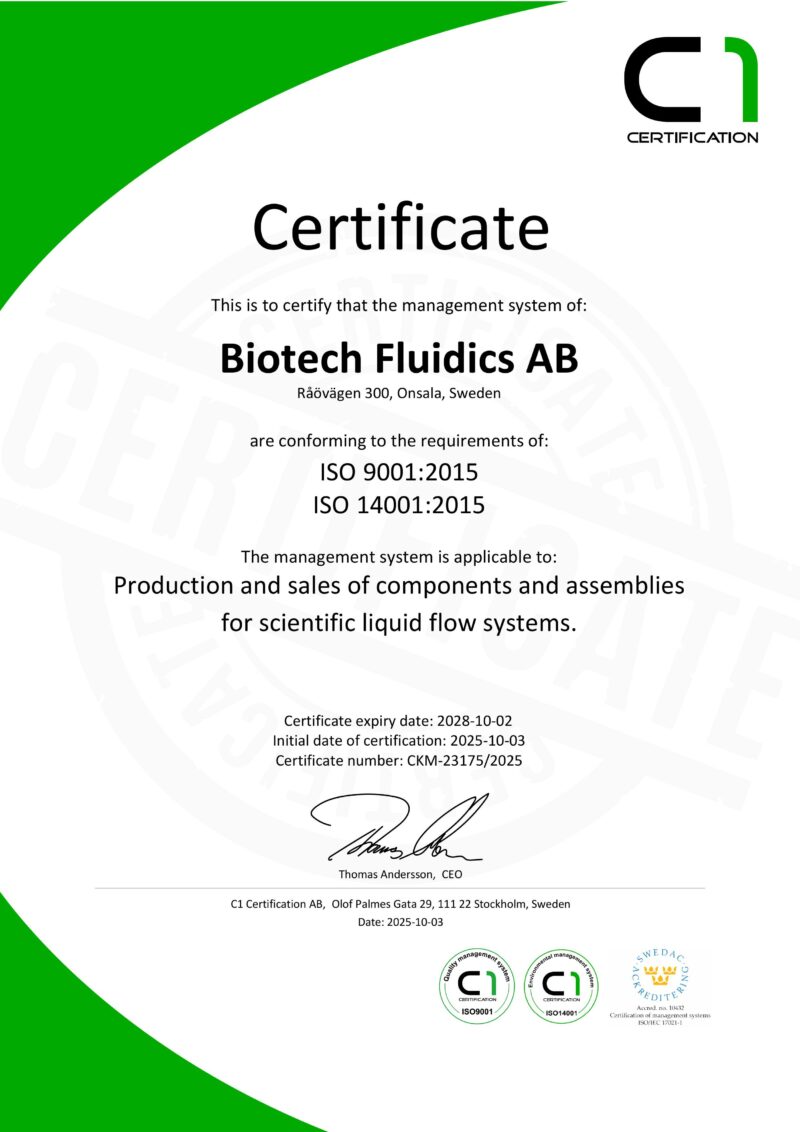 Quality Management - Biotech Fluidics